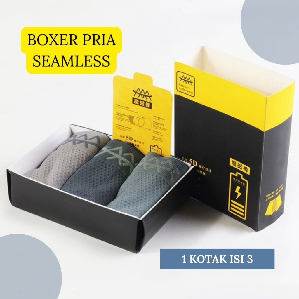 Jual Boxer Pria Celana Dalam Seamless Import Kualitas Set Pakaian Dalam ...