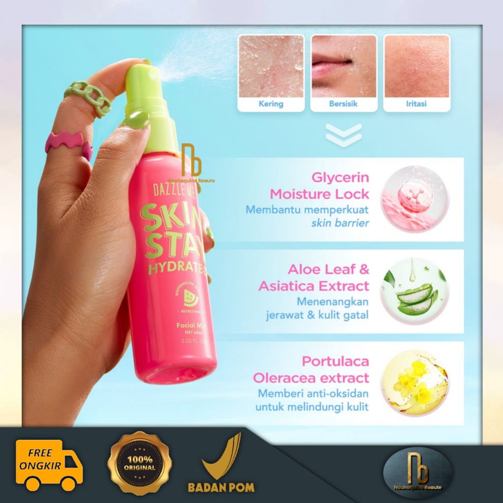 Jual Dazzle Me Skin Stay Hydrated Facial Mist 60ml | Shopee Indonesia