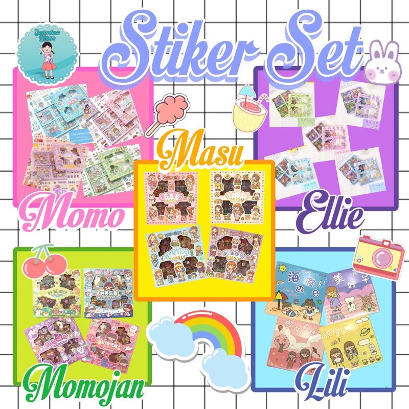 Jual Stiker Momo Set/Stiker Masu Set/Stiker Momojan Set/Stiker Ellie ...
