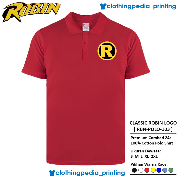 Jual Kaos Polo Classic Robin Logo Batman DC Comics Superhero Polo Shirt | Shopee Indonesia
