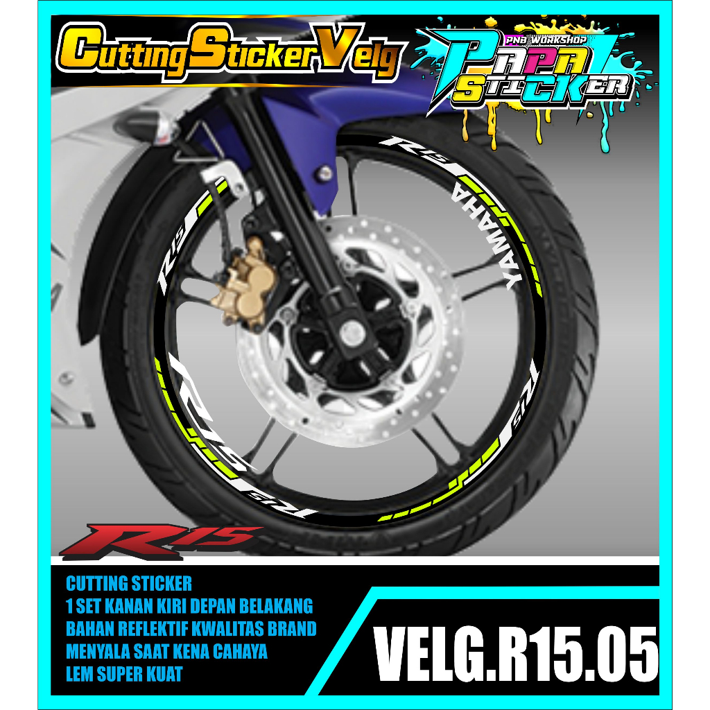 Jual STIKER VELG R15 CUTTING STICKER VELG CUTTING VARIASI R15 LIS BAN ...