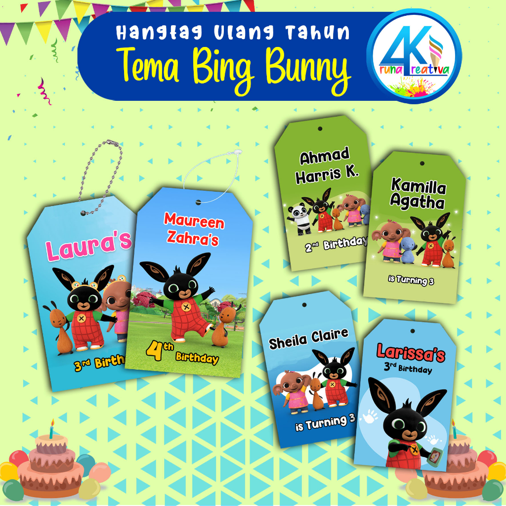 Jual Arunakreativa - 8 Pcs Hangtag Ulang Tahun Birthday Anak Bing! and ...