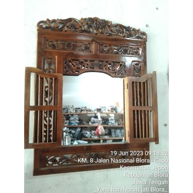 Jual kaca cermin krepyak tolak balak bhn jati | Shopee Indonesia