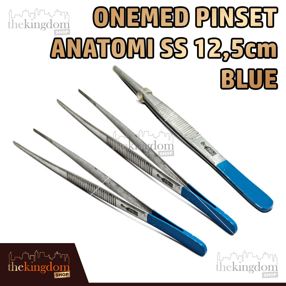 Jual Onemed Pinset Anatomi SS 12,5cm Blue Forcep Stainless Steel ...