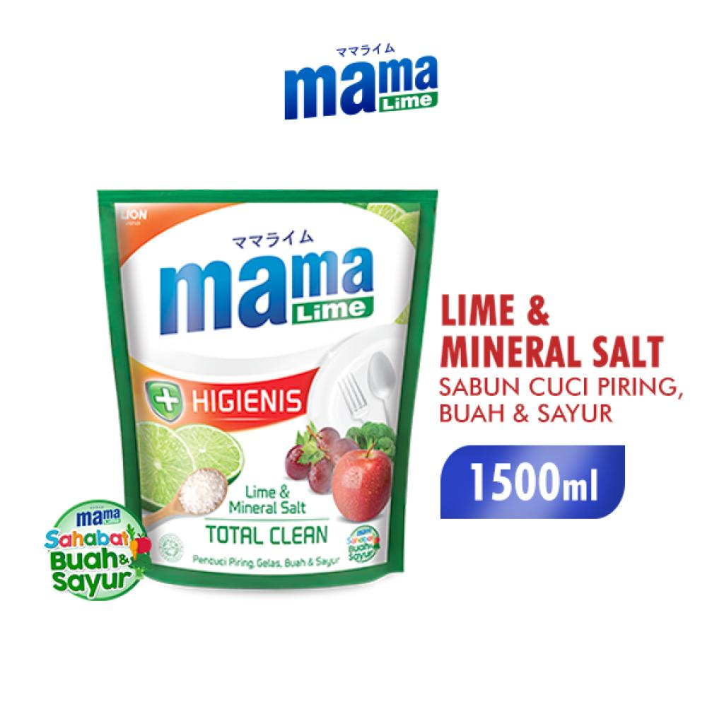 Jual Mama Lime Sabun Cuci Piring Mineral Salt Pouch 1500 ml | Shopee ...