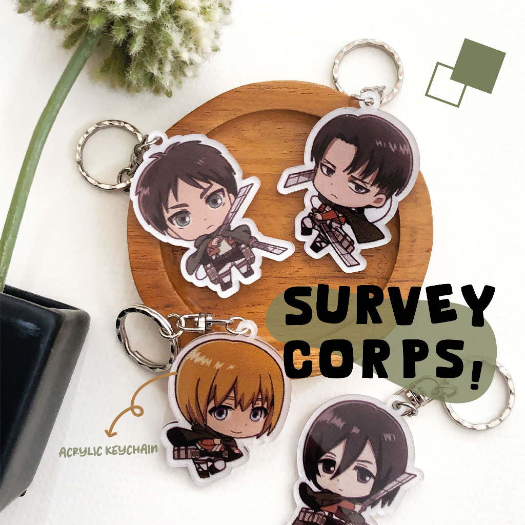 Jual Attack On Titan Acrylic Keychain - Aksesoris Pernik Karakter Anime ...
