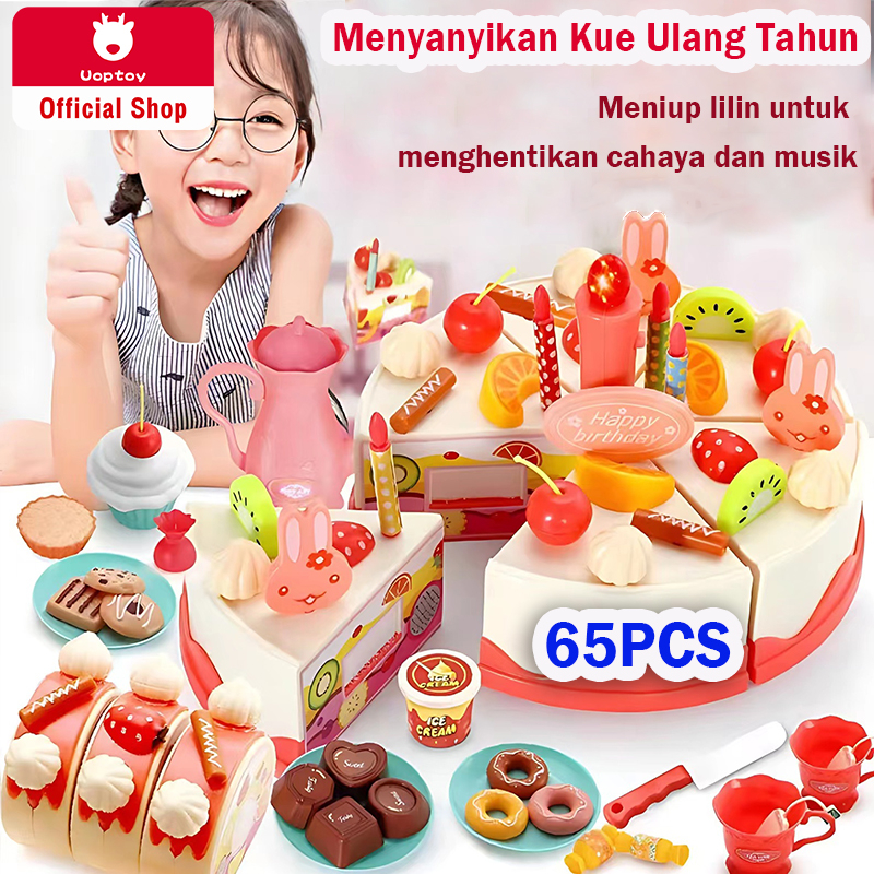 Jual Uoptoy 85PCS Mainan Kue Tart Ulang Tahun / Mainan Kue Potong Ulang ...