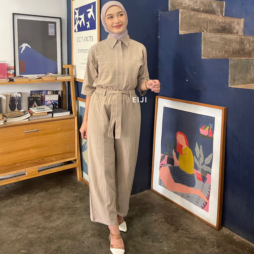 Jual April Set Linen - One Set Wanita - Celana Kulot - Baju Wanita ...