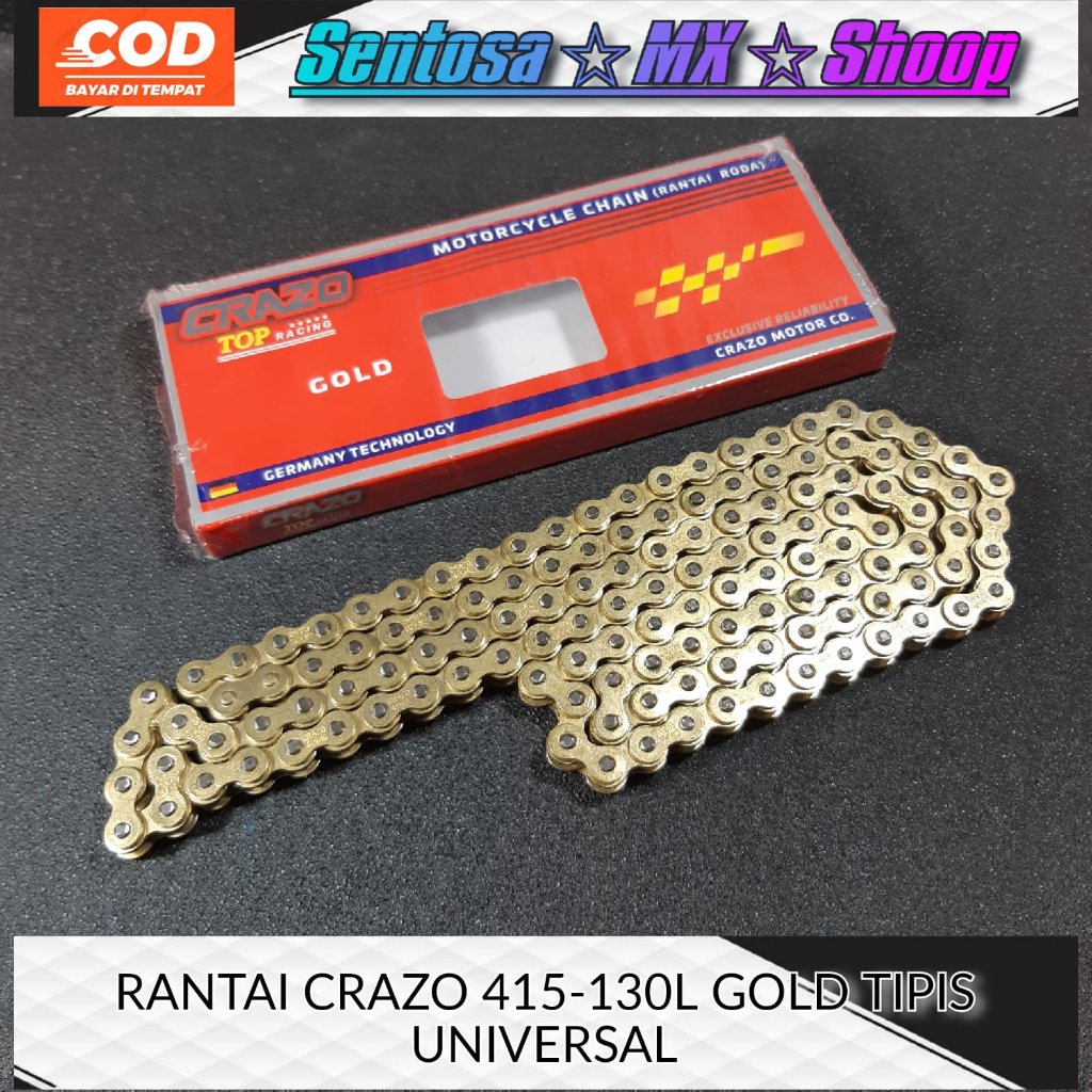 Jual RANTAI / RANTE TIPIS CRAZO WARNA GOLD READY UKURAN 415 - 130L TIPIS | Shopee Indonesia