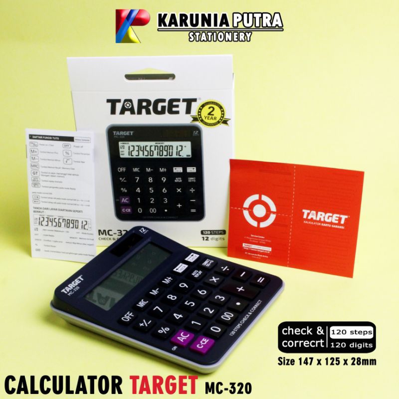 Jual Kalkulator TARGET 12 Digit Check & Correct MC-320 | Shopee Indonesia