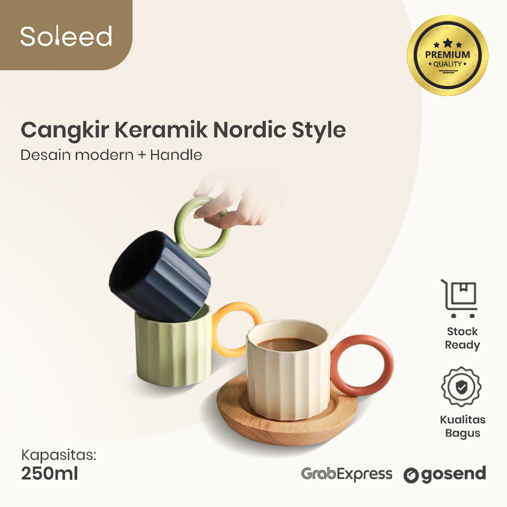 Jual SOLEED Cangkir Keramik Kopi Teh Nordic Ceramic Mug Handmade Rustic | Shopee Indonesia