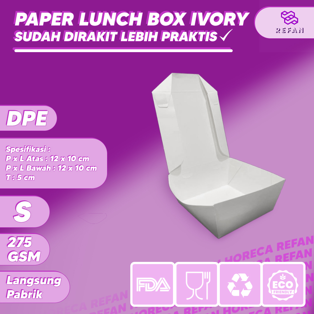 Jual LUNCH BOX UKURAN S - PAPER BOX SIZE S - KOTAK MAKAN KERTAS PREMIUM ...