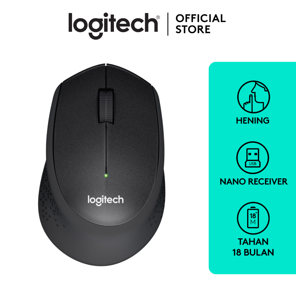 Jual Logitech M331 Mouse Wireless Silent Click - Black | Shopee Indonesia