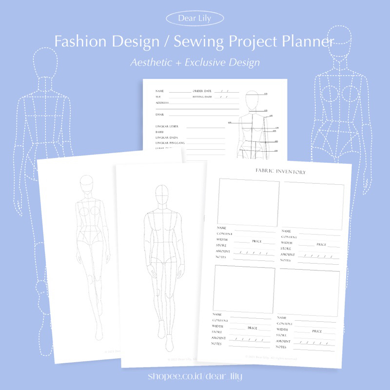 Jual DEAR LILY - SEWING PLANNER A5 / B5 / A4 / Isi Kertas Binder / Buku ...