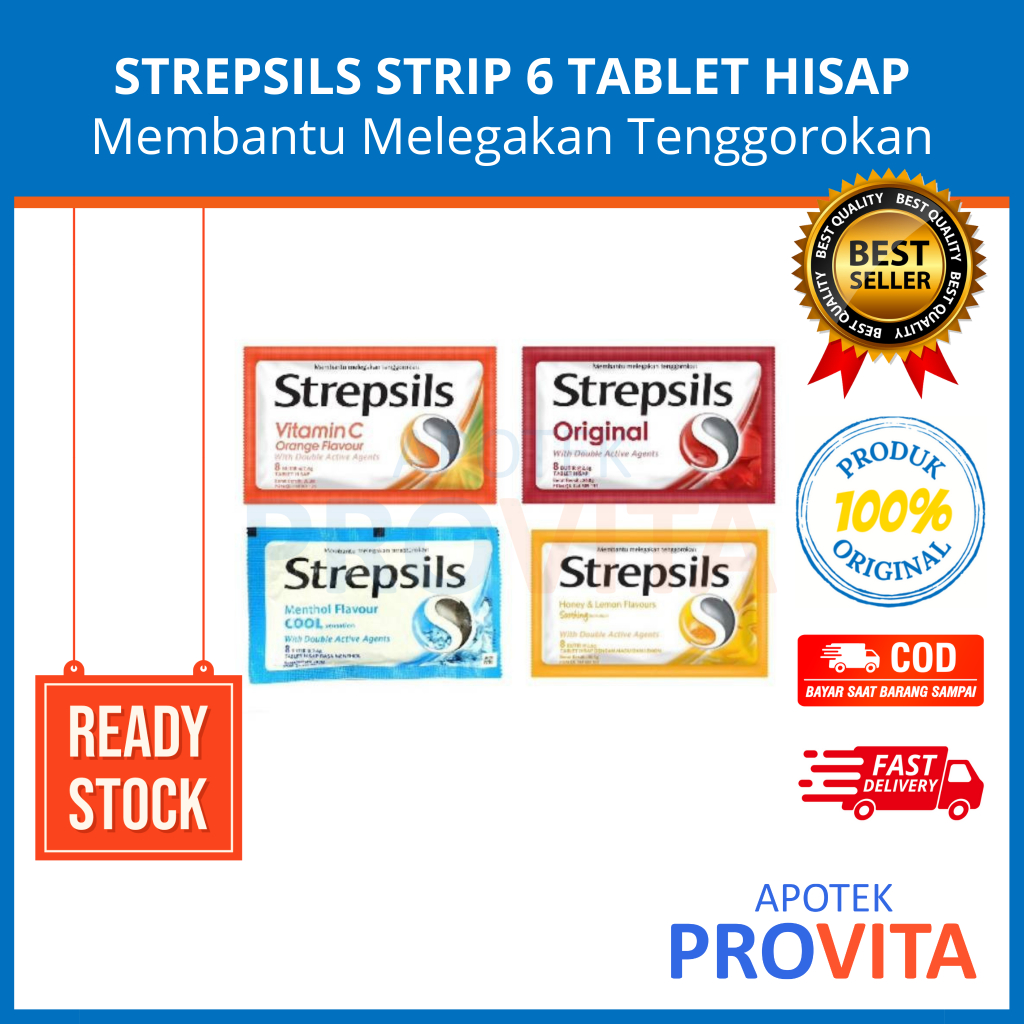 Jual STREPSILS STRIP 6 TABLET HISAP - Permen Pelega Tenggorokan Sachet ...