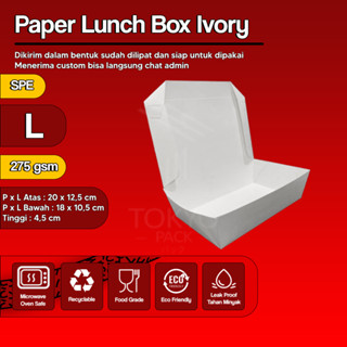 Jual Paper Lunch Box Putih Uk S, M, L - Lunch Box Kertas - Lunch Box ...