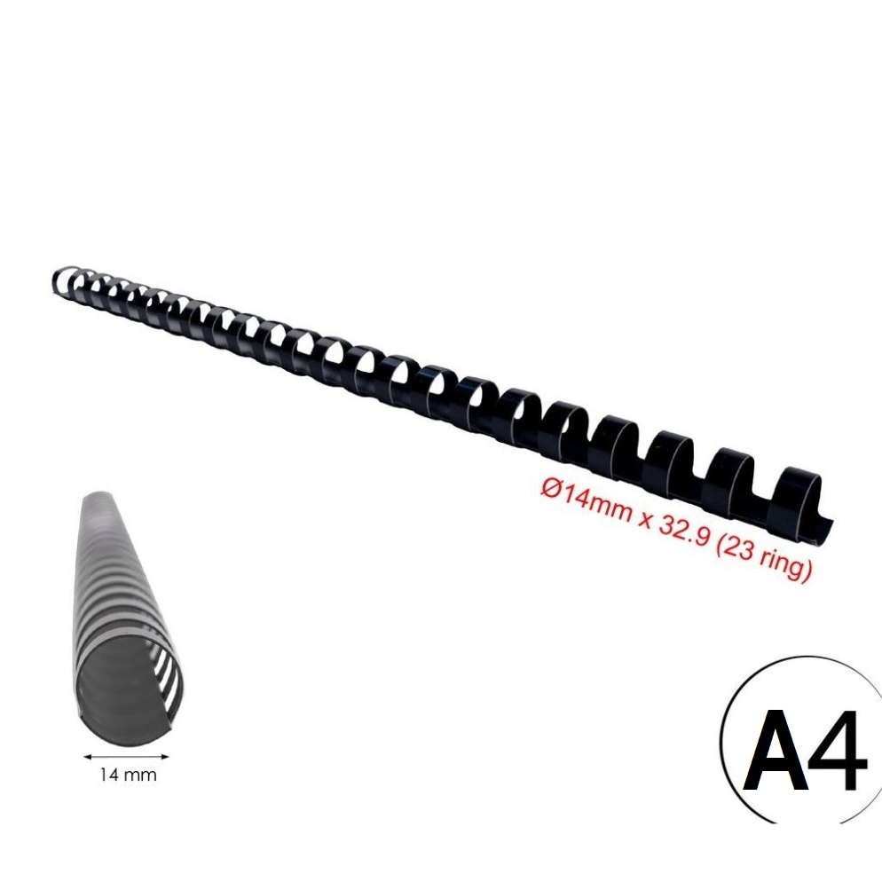 Jual Spiral Plastik Jilid Ring Binding Plastic Comb Hitam / Plastik ...