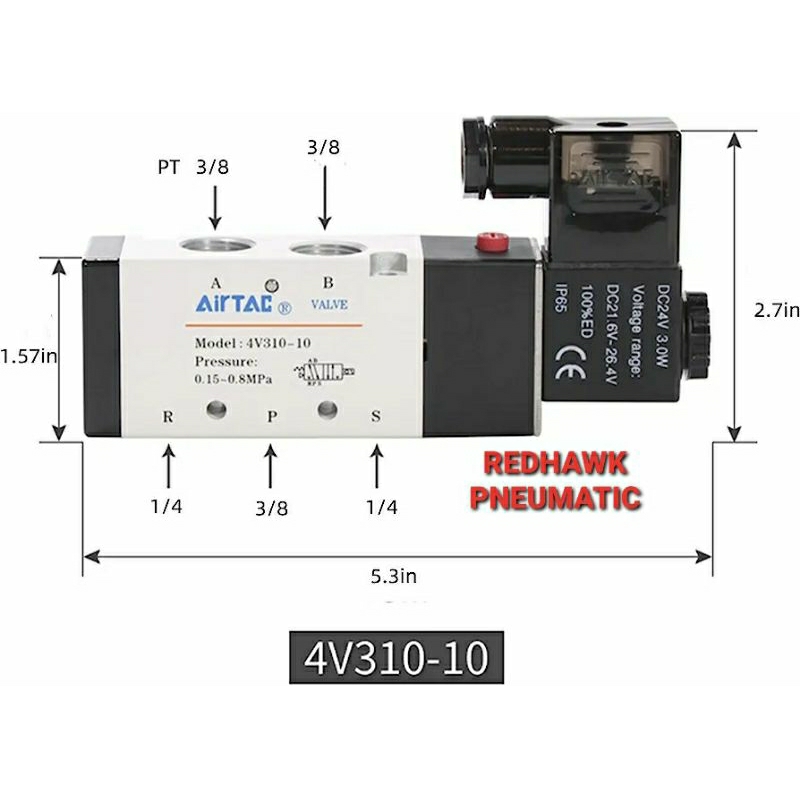 Jual SOLENOID VALVE 4V310-08 4V 310-10 4V 310 10 AIRTAC SELENOID VALVE ...