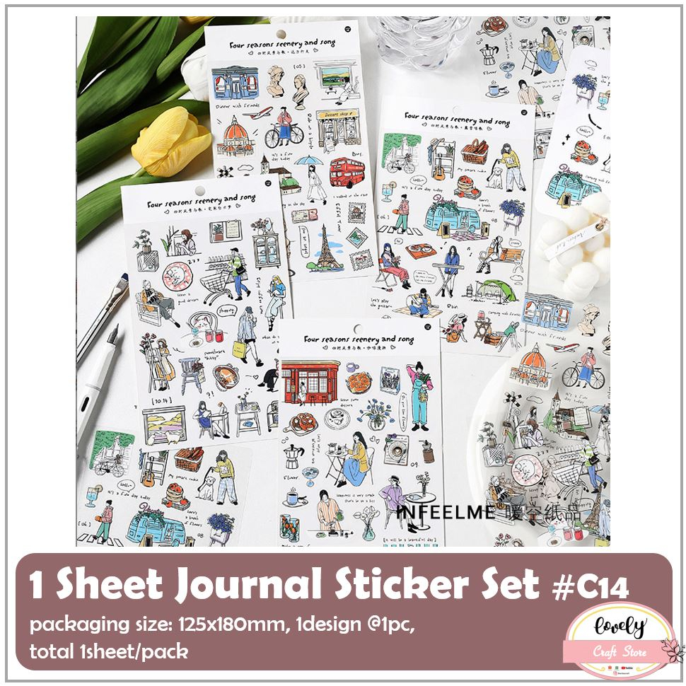 Jual LovelyCraftStore | C14 Deco Sticker Journaling Decoration Sticker ...