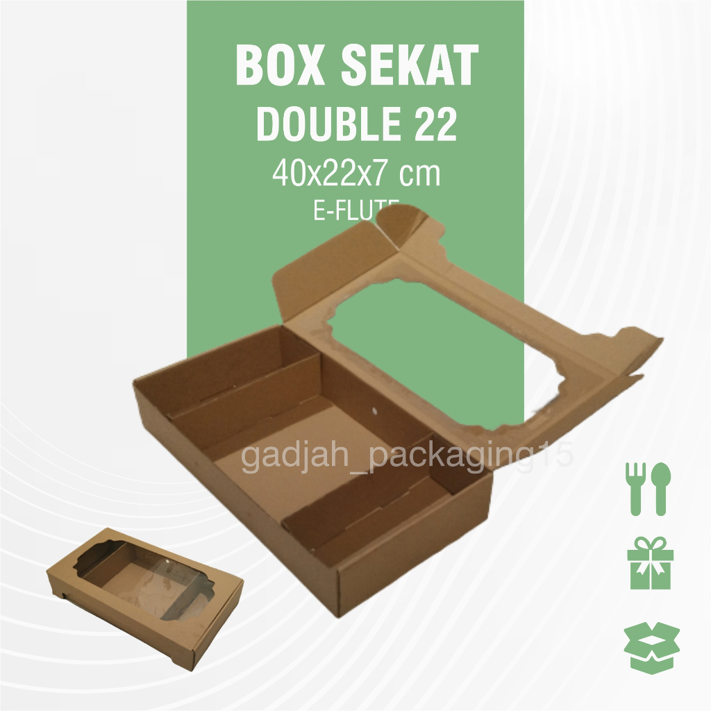 Jual BOX / DUS E-FLUTE WINDOW SEKAT DOUBLE / GANDA UKURAN 22 | Shopee ...