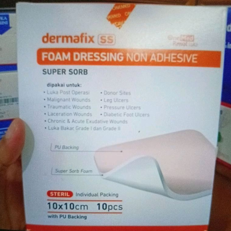 Jual Dermafix ss Foam dressing non adhesive 10x 10cm | Shopee Indonesia