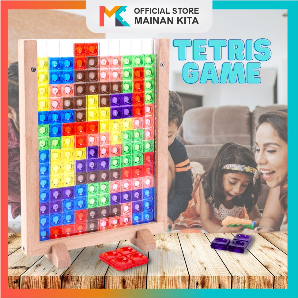 Jual MK115 Mainan Anak Tetris Game Balok Kayu Creative 3D Edukasi ...