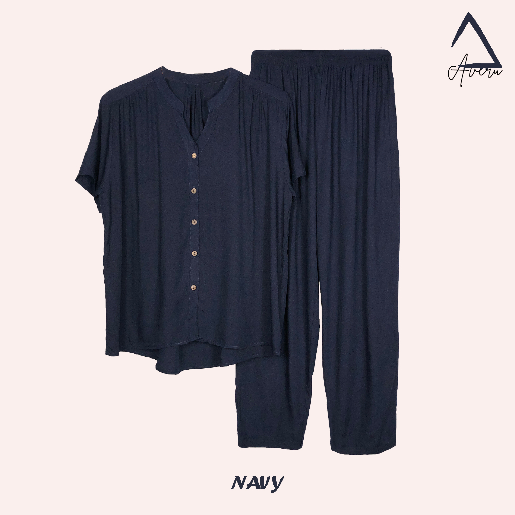 Jual AVERU - Baju Tidur Wanita Piyama Setelan Rayon Twill Premium One ...