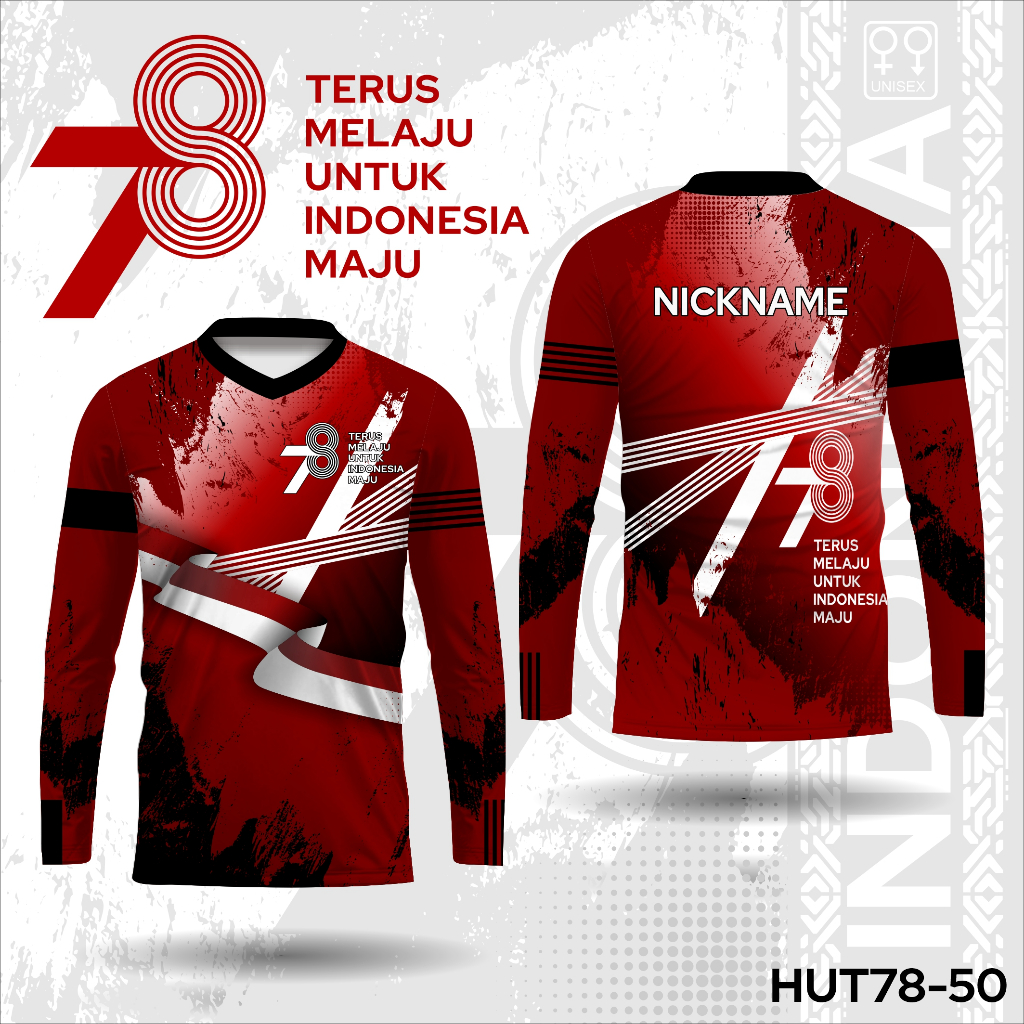 Jual Jersey hut kemerdekaan ri ke 78 kaos 17an 2023 baju indonesia lengan panjang | Shopee Indonesia