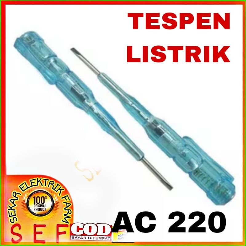 Jual Tespen test pen listrik testpen Obeng Listrik / cek arus listrik ...