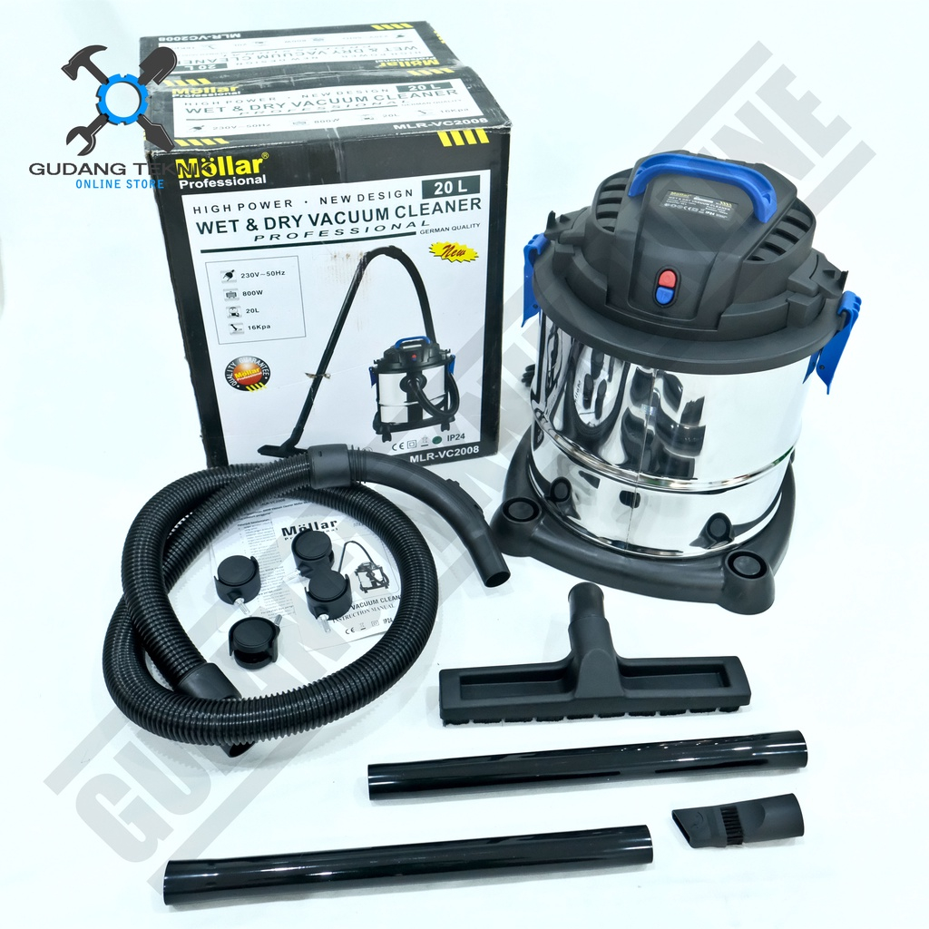 Jual Vacuum Cleaner Wet & Dry Listrik 20 Liter MLR VC2008 MOLLAR / Mesin Penyedot Debu Kering ...