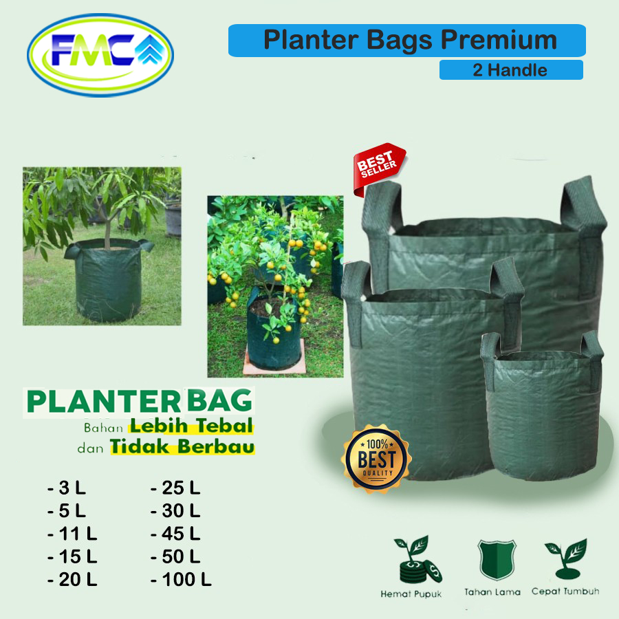 Jual Pot Tanaman Planter Bag Planterbag 2 5 11 15 20 25 30 35 Liter ...