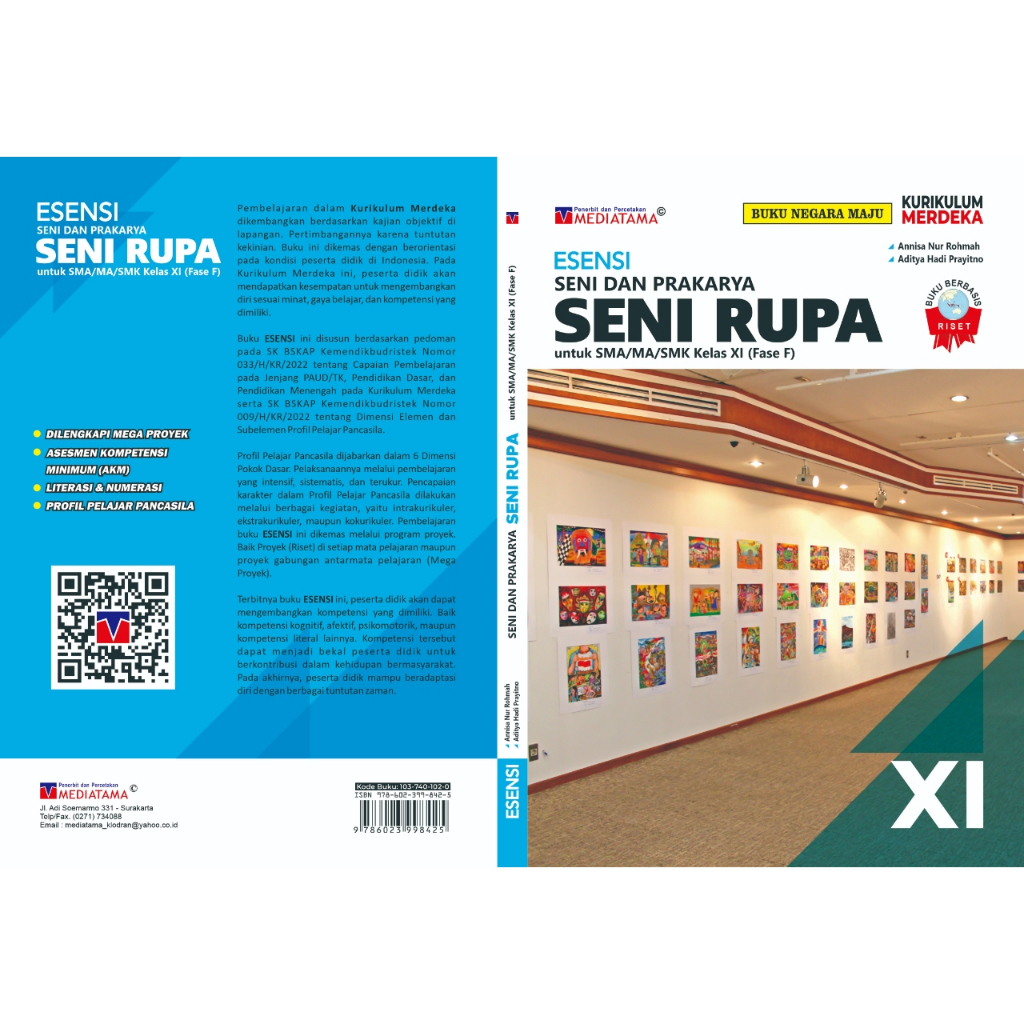 Jual ESENSI Seni Rupa SMA/MA/SMK Kelas XI (Fase F) Kurikulum Merdeka Buku Berbasis Riset ...