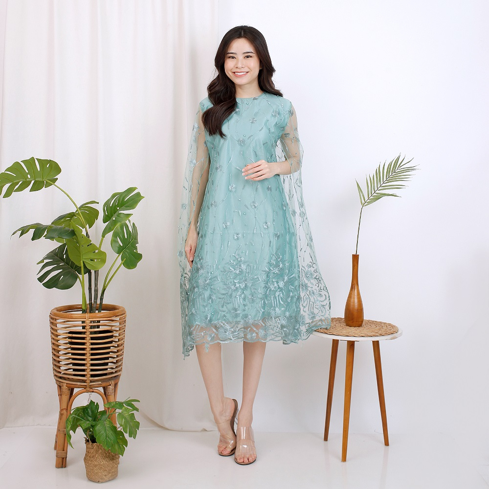 Jual Party Dress Kondangan Nikahan Bridesmaid GABBY / Midi Dress Pesta ...