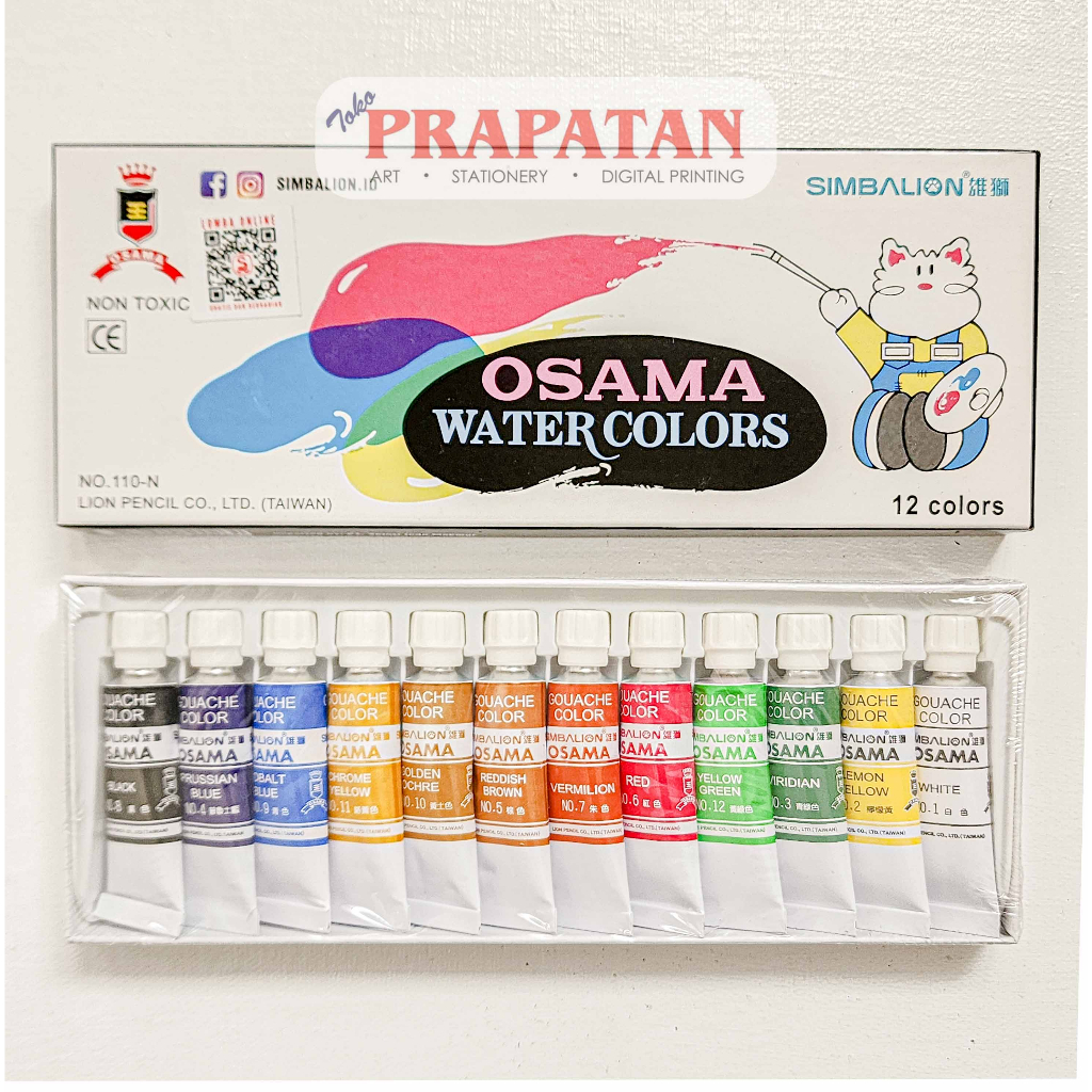 Jual Simbalion Osama Watercolor Set 12c 110-N | Cat Air Set | Shopee ...