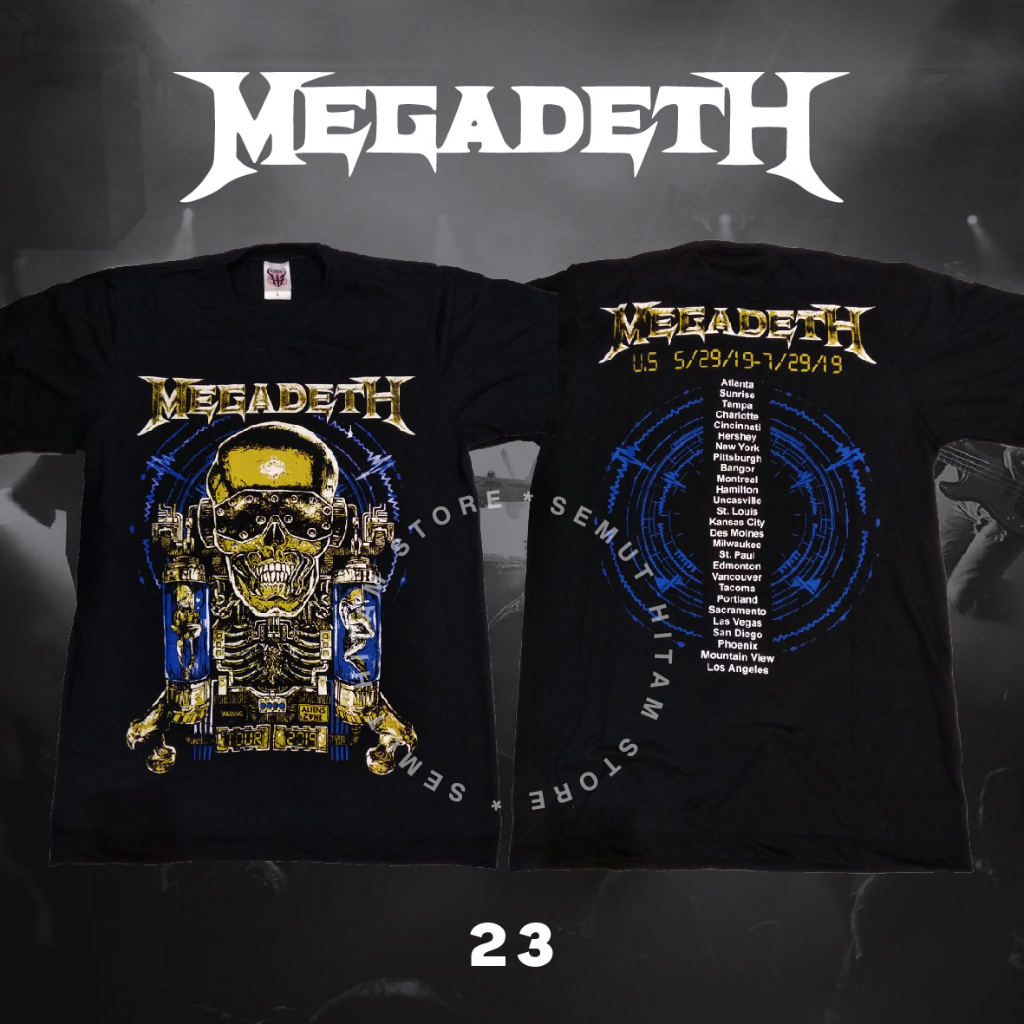 Jual Kaos MEGADETH SKULL US TOUR Builtup Band Musik Rock Metal Prapatan ...