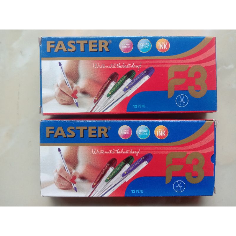 Jual Ballpoint / Bolpoin Faster F3 0,5mm Warna Hitam (2 Pcs) Murah ...