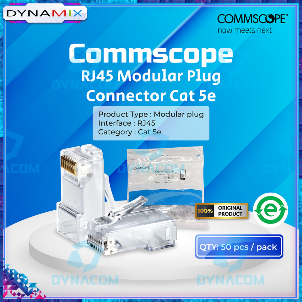 Jual Konektor Commscope AMP Modular Plug RJ45 UTP Cat.5 6-554720-5 ...