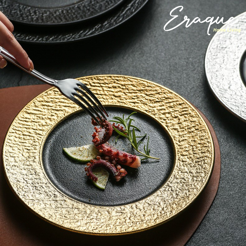 Jual Rocky Plate / Piring Saji Makan Steak Keramik Batu Datar Eropa ...