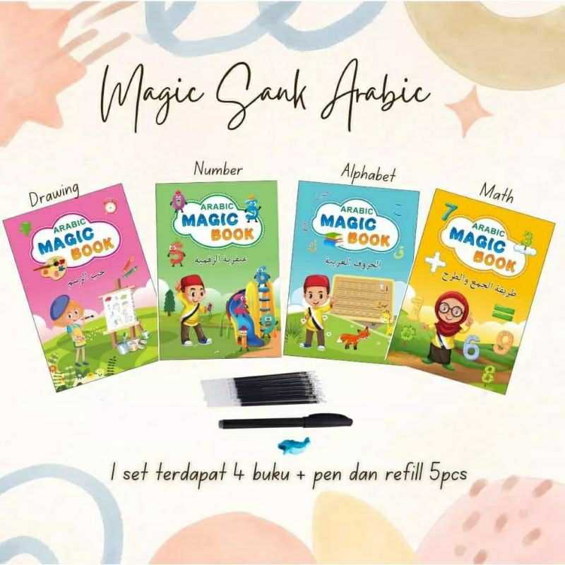 Jual sank magic arab buku belajar menulis mengenal huruf-huruf Hijaiyah ...