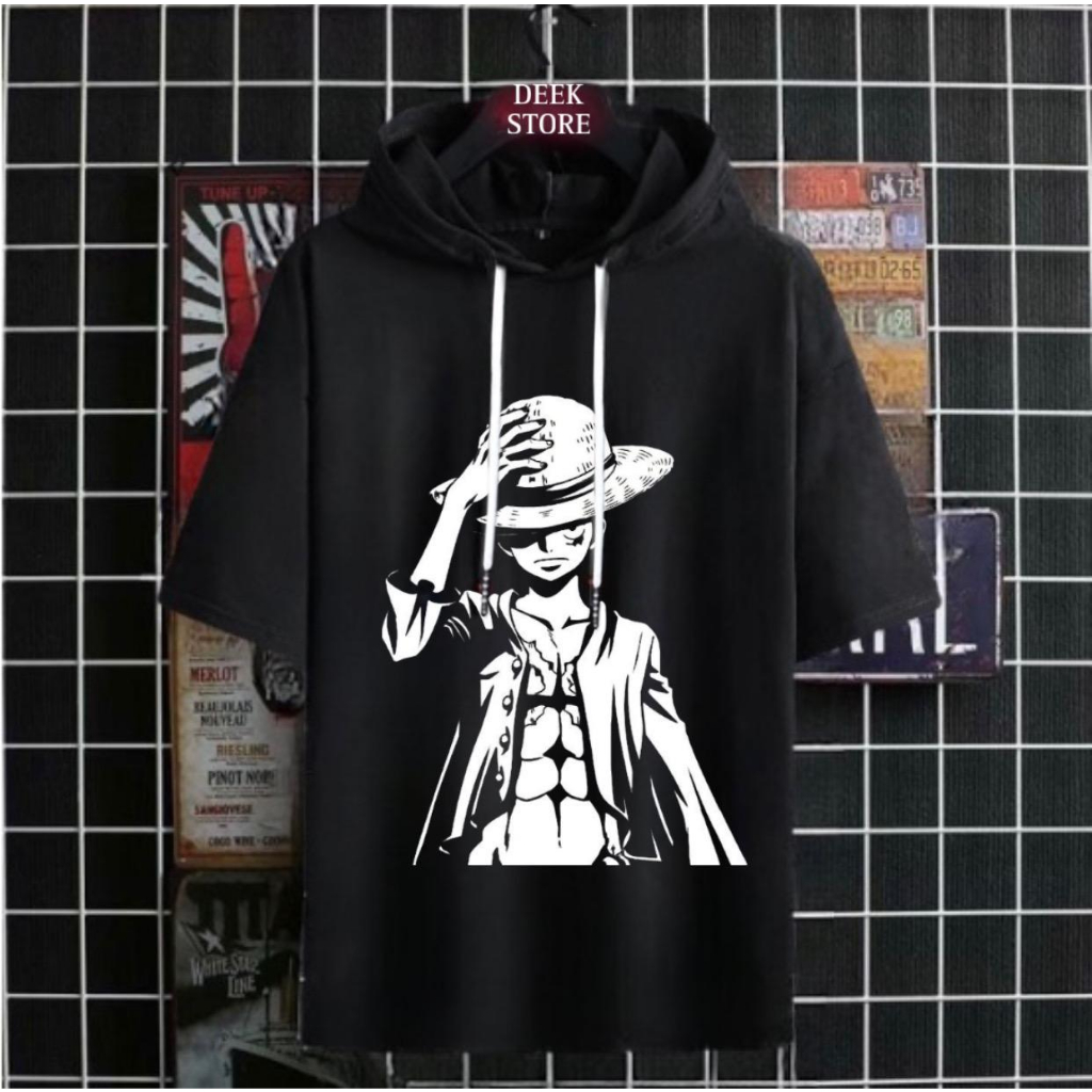 Jual KAOS HOODIE KOMBINASI SABLON ANIME ONE PIECE LUTFI LENGAN PENDEK ...