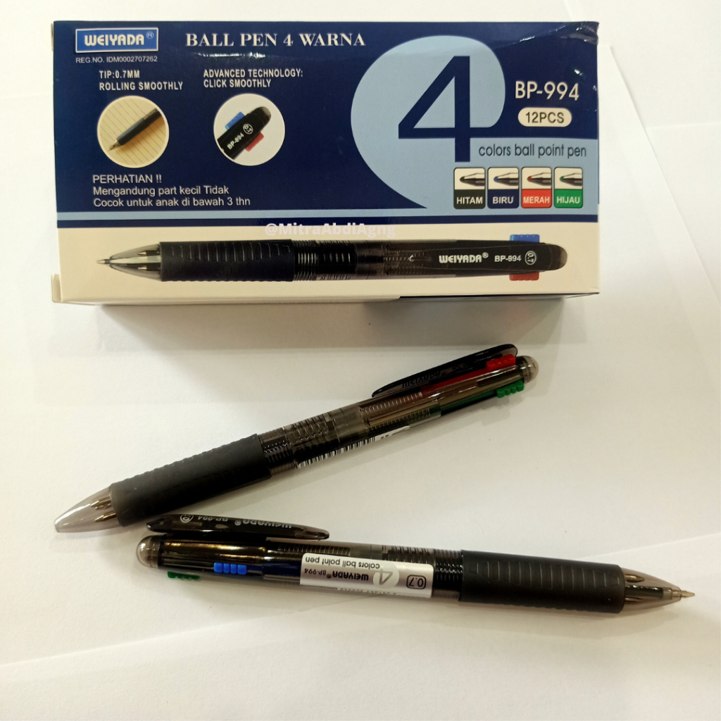 Jual Pulpen 4 Warna Weiyada BP-994 / PACK | Shopee Indonesia