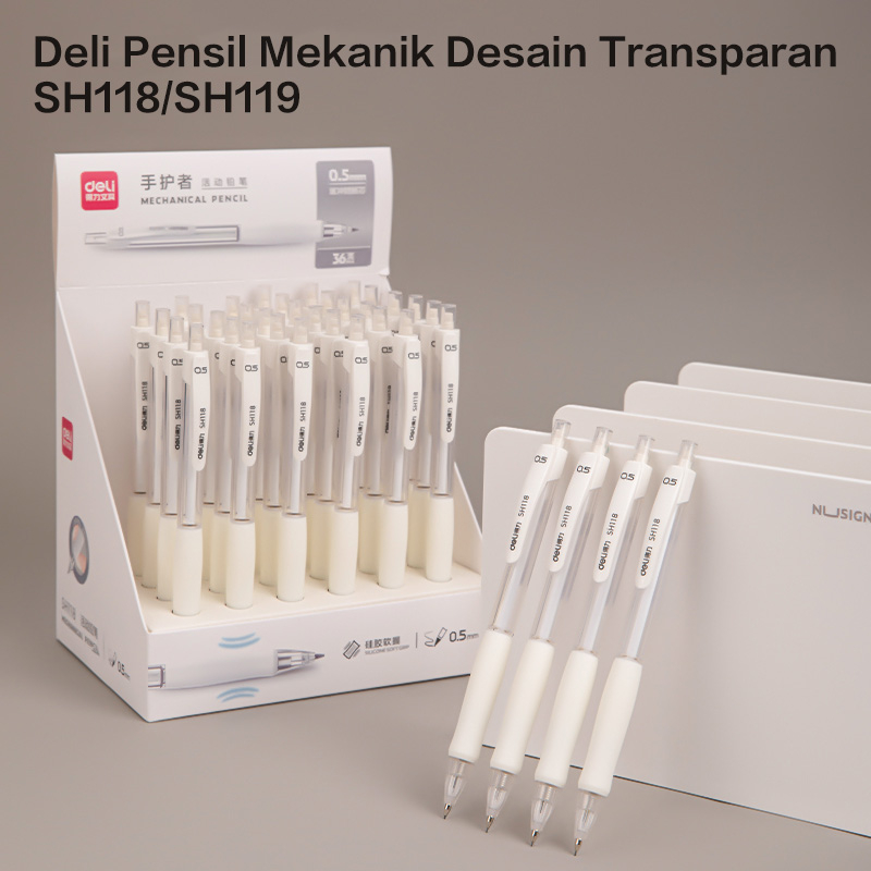 Jual Deli Pensil Mekanik / Mechanical Pencil 0.5mm 0.7mm Putih ...