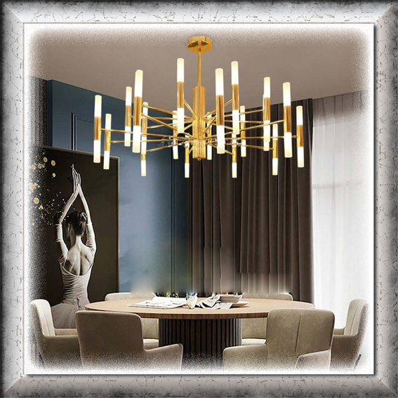 Jual Lampu hias gantung MODERN GOLD BAMBOO bohlam led kaca tabung ...