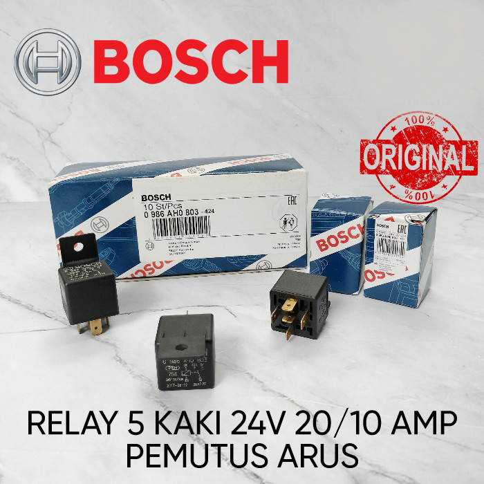 Jual Relay BOSCH Kaki 5 Pin 24V 20/10 Ampere 87a Pemutus Arus Mobil ...