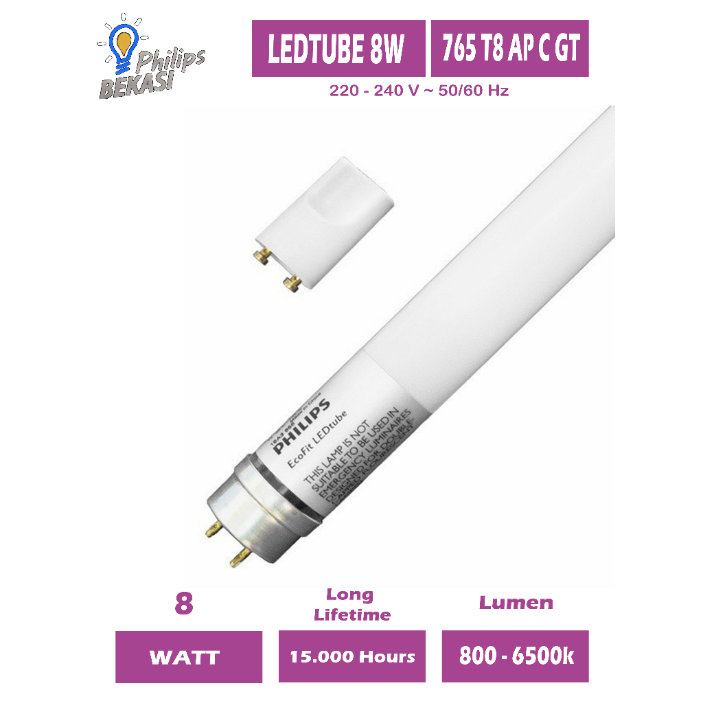 Jual Lampu Philips LEDtube 600mm 8W 765 T8 AP C G/ AP I G | Shopee Indonesia