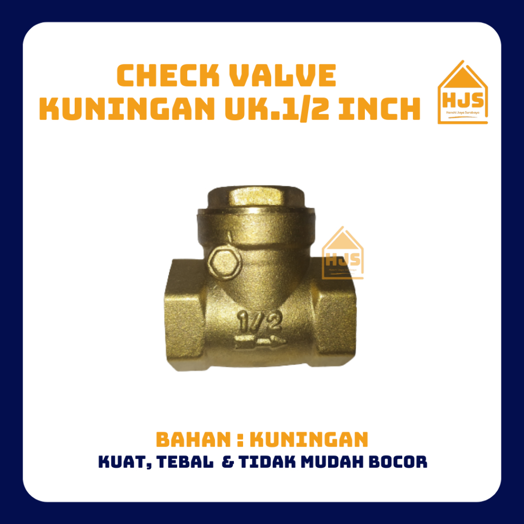 Jual Check Valve Kuningan uk. 1/2 inch | Klep Tabok CAB | Shopee Indonesia
