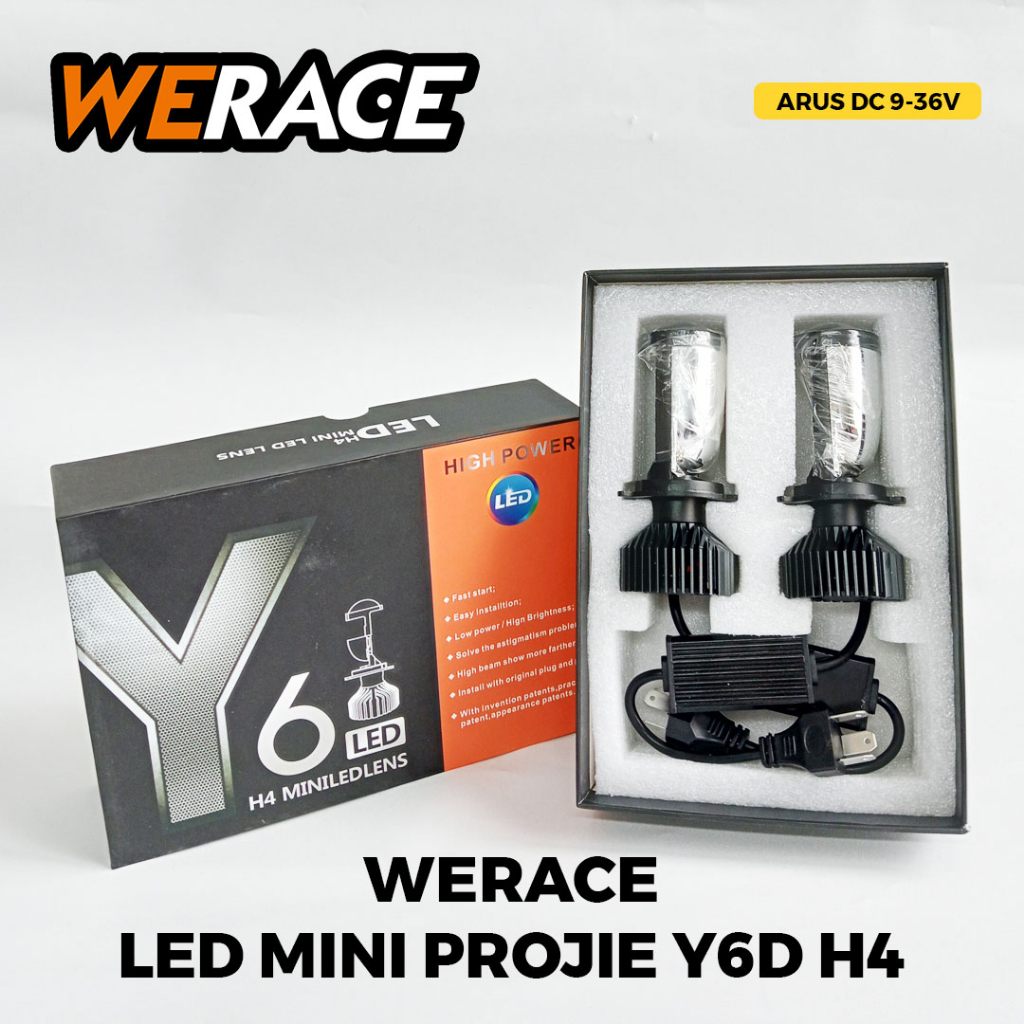 Jual WERACE Lampu Led Mini Projie Y6D H4 50w Super Terang | Shopee ...