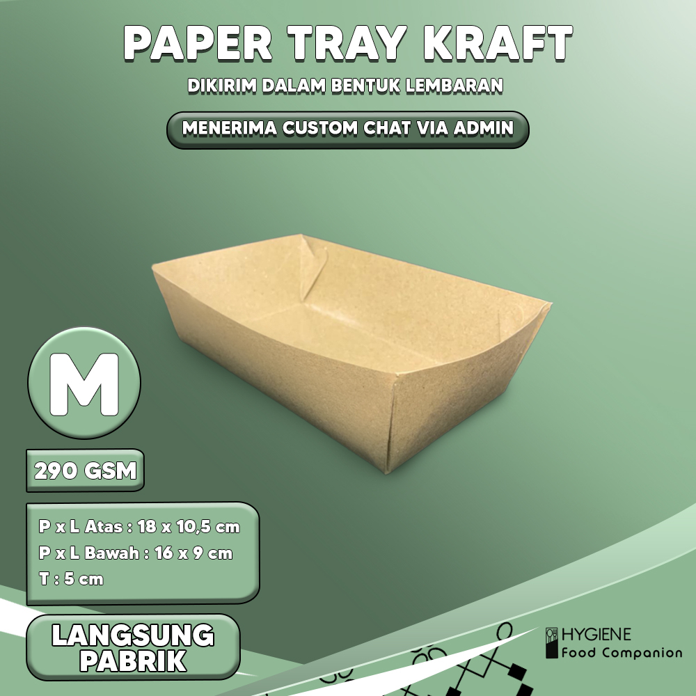 Jual paper food tray MEDIUM / piring kertas / food tray paper bahan ...