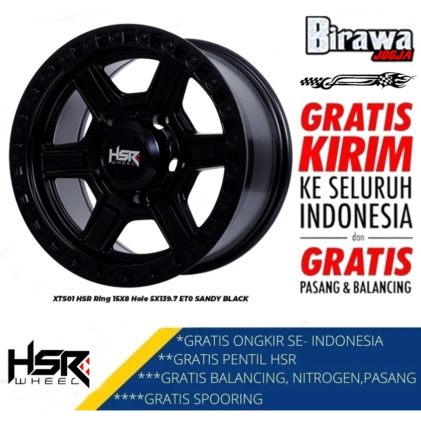Jual Velg Mobil Ring 15 HSR XTS01 R15 Lebar 8 Hole 5X139,7 Veleg Jimny ...