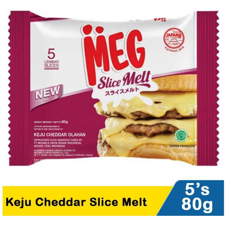 Jual Meg keju cheddar slice melt 5's 80gr | Shopee Indonesia